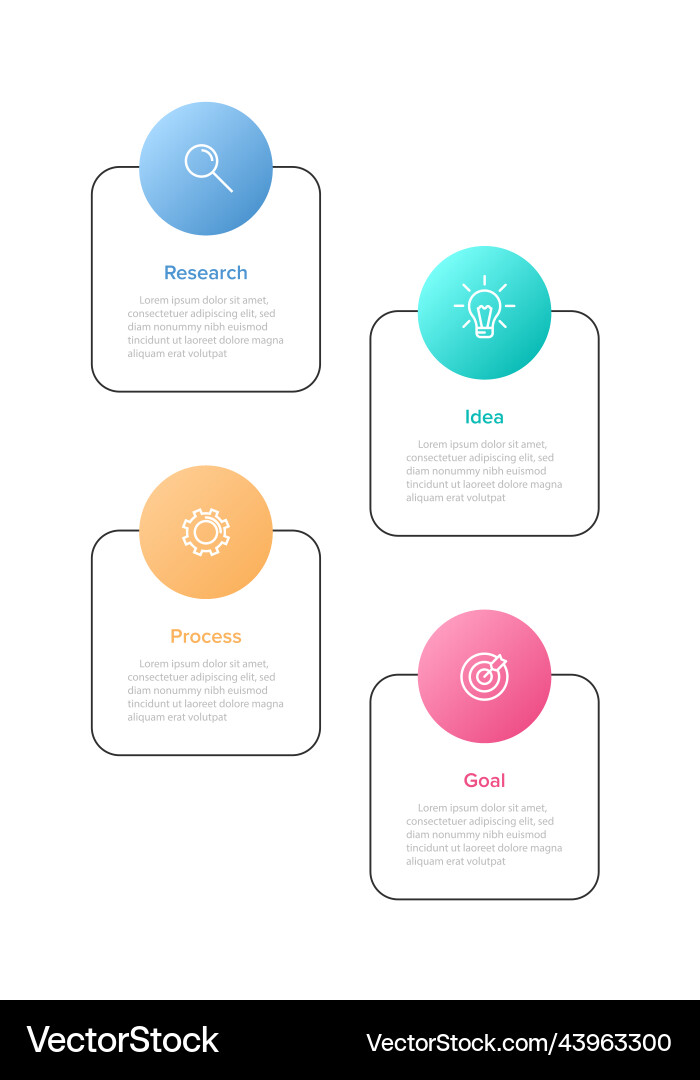 Vertical infographic design with icons and 4 Vector Image