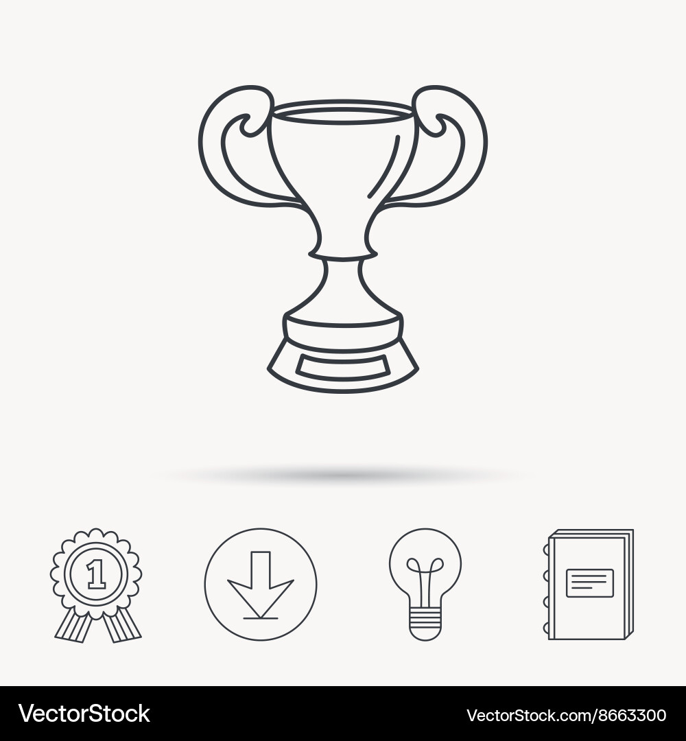 Winner cup icon award sign Royalty Free Vector Image