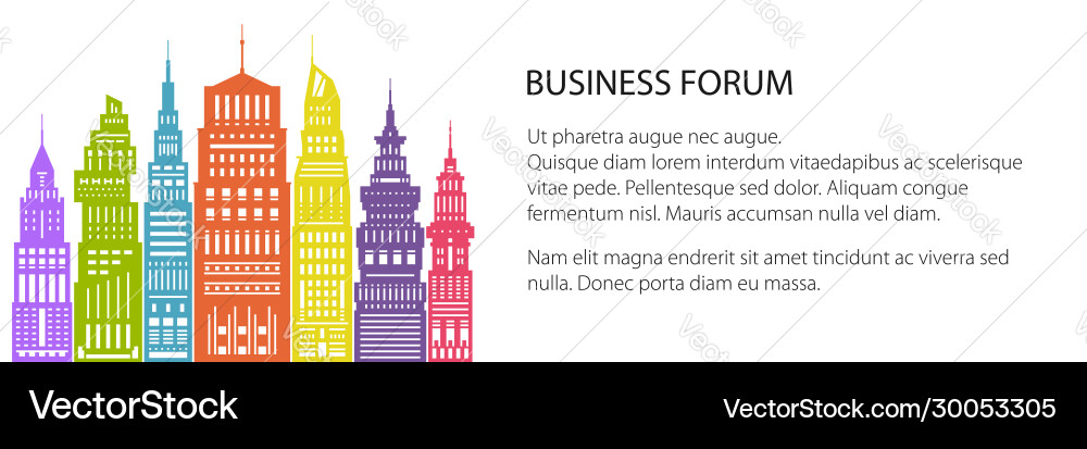 Banner modern big city Royalty Free Vector Image