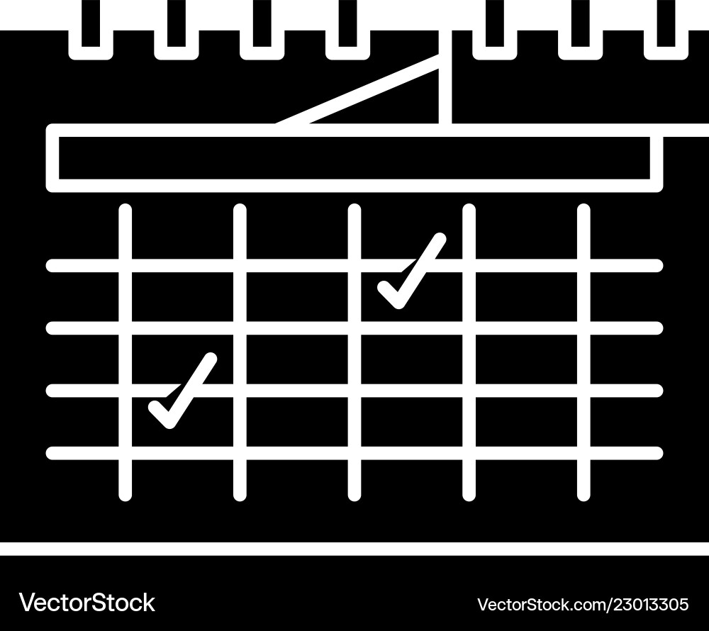 Calendar planning black icon sign Royalty Free Vector Image
