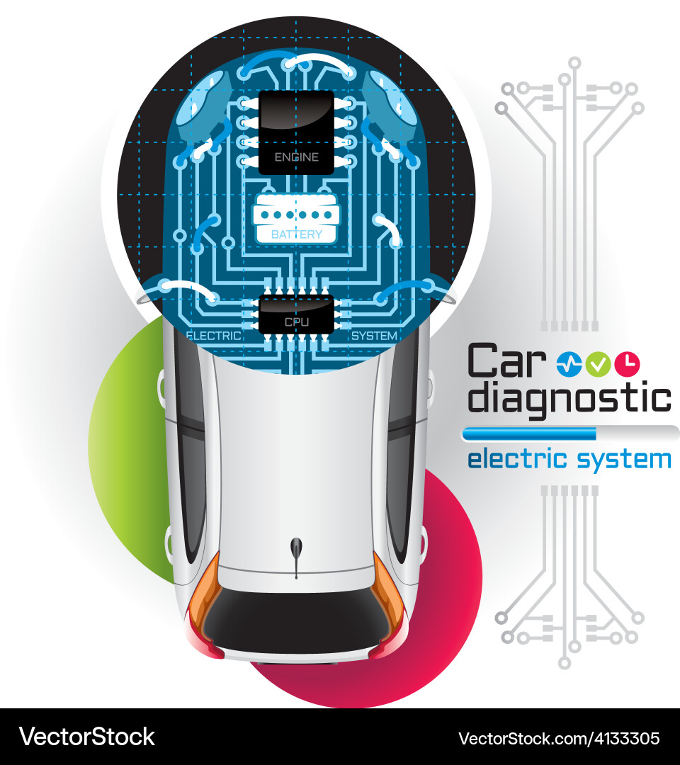 Car Diagnostic of Electric System1 Royalty Free Vector Image