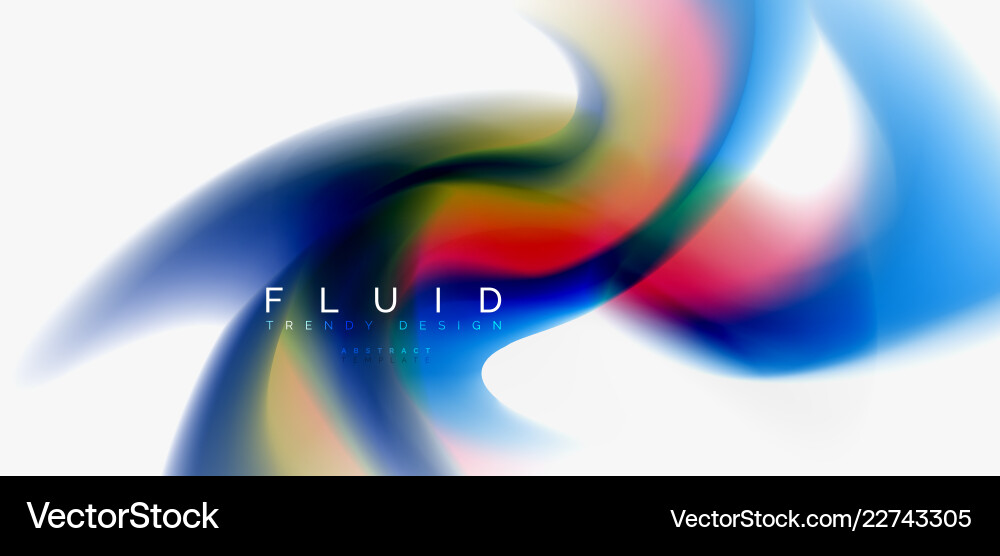 Color flowing wave trendy liquid design template Vector Image
