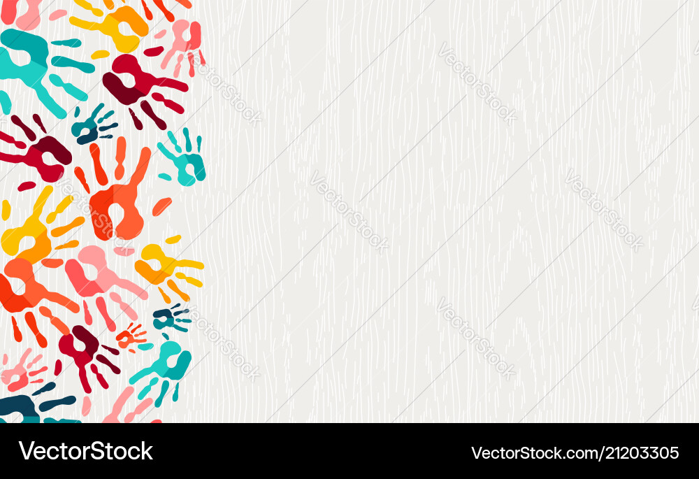 Color hand print paint background art Royalty Free Vector
