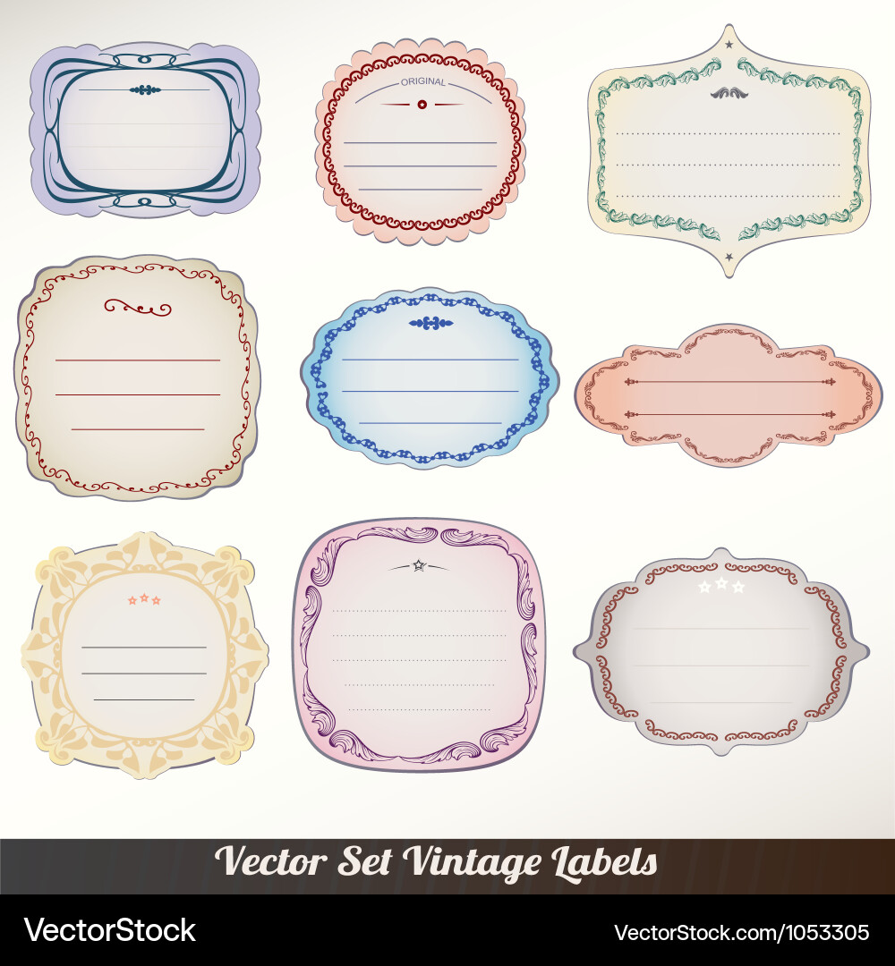 Frame labels set ornamental vintage Royalty Free Vector