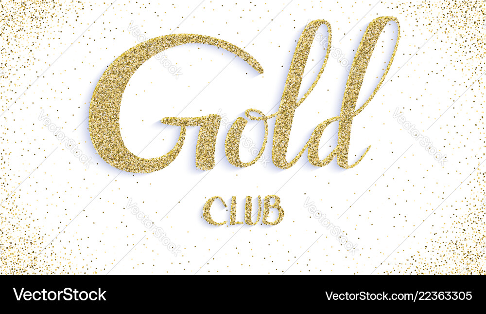 Gold club calligraphic text card Royalty Free Vector Image