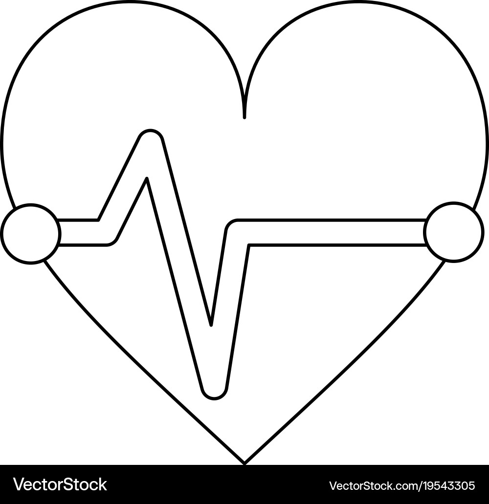 Heartbeat cardio symbol Royalty Free Vector Image