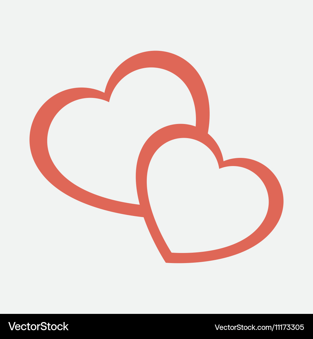 Hearts crossing love icon Royalty Free Vector Image