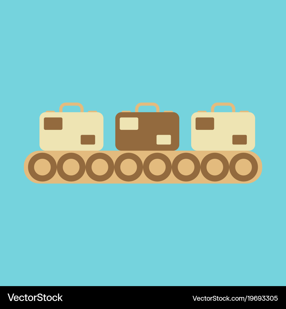 Icon in flat design for airport baggage check Vector Image