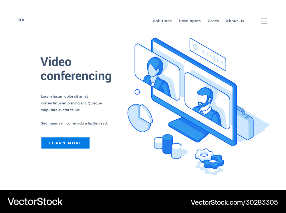 Web banner for modern video chat application Vector Image