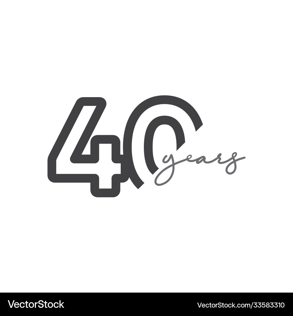 40 years anniversary celebration number template Vector Image