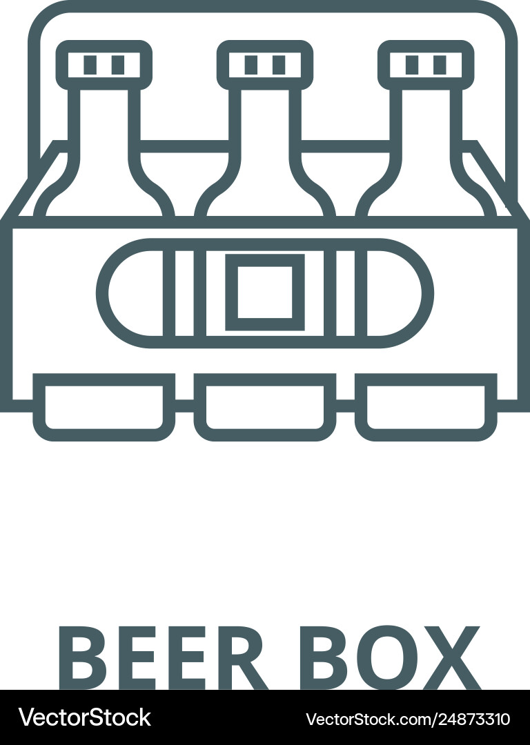 Beer box line icon outline sign Royalty Free Vector Image