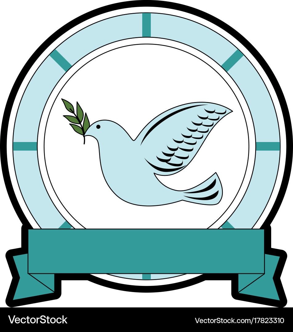 Bird of peace emblem Royalty Free Vector Image