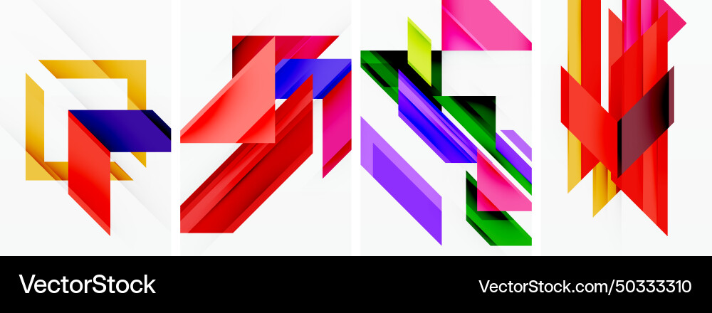 Bright colorful geometric abstract poster Vector Image
