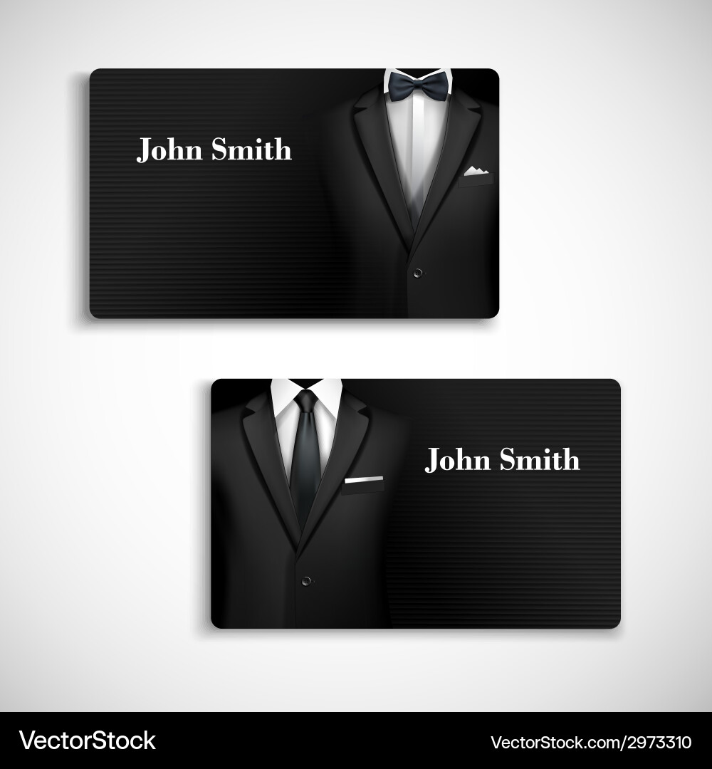 Businessman suit card set Royalty Free Vector Image