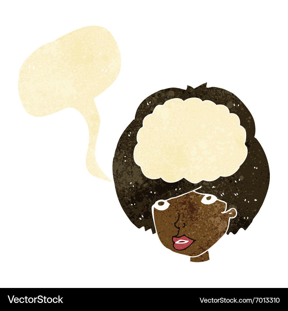 Cartoon empty headed woman with speech bubble Vector Image