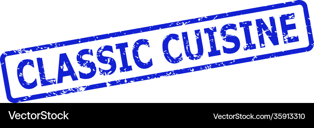 Classic cuisine watermark with rubber texture Vector Image