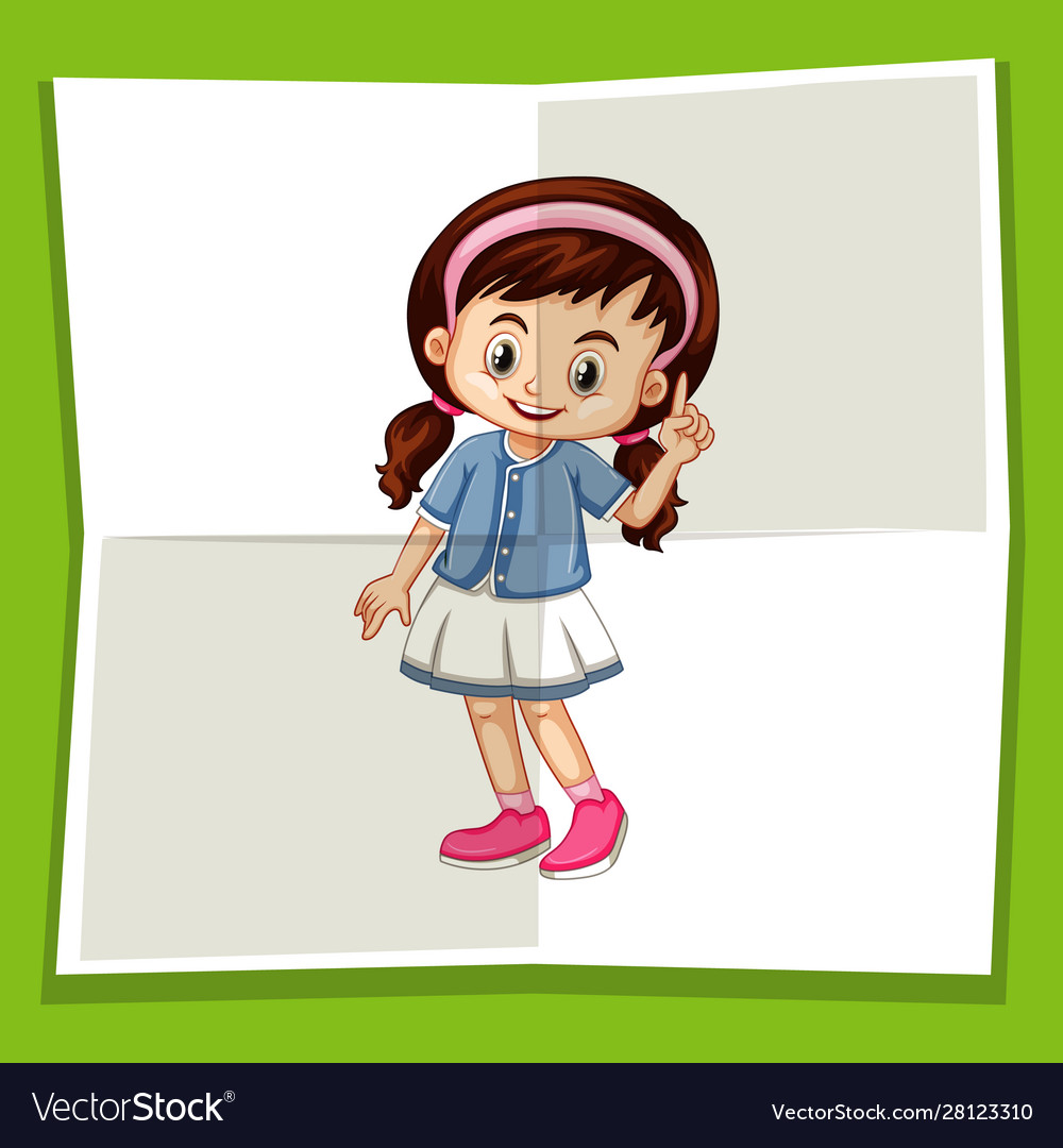 Cute girl pointing finger up Royalty Free Vector Image Cute girl pointing finger up Royalty Free Vector Image