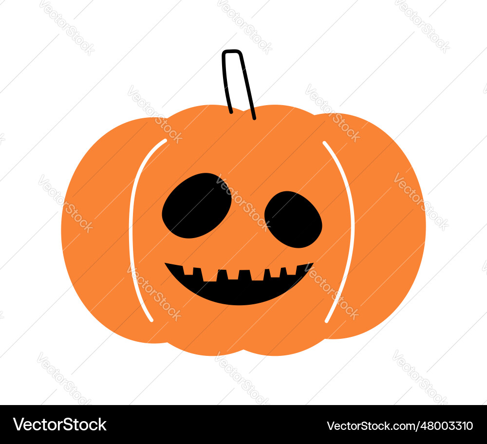 Halloween pumpkin jack olantern flat design Vector Image