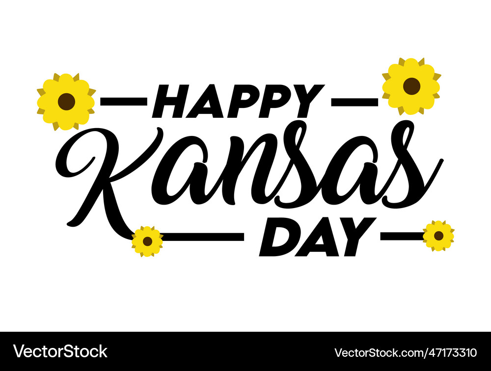Happy kansas day with white background Royalty Free Vector