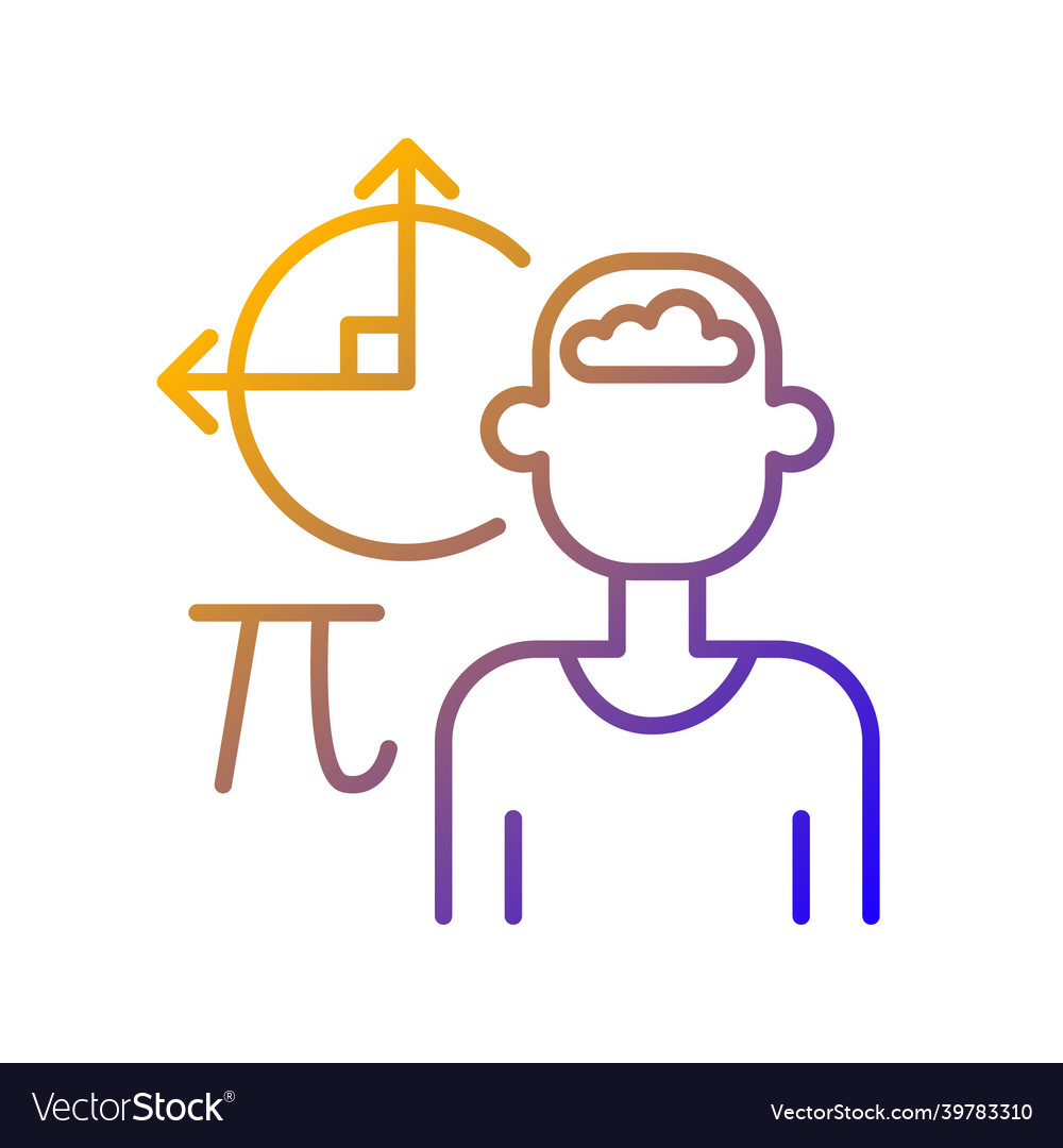 Mathematical intelligence gradient linear icon Vector Image