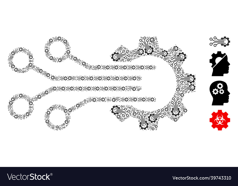 Mechanic sensor icon recursion composition Vector Image