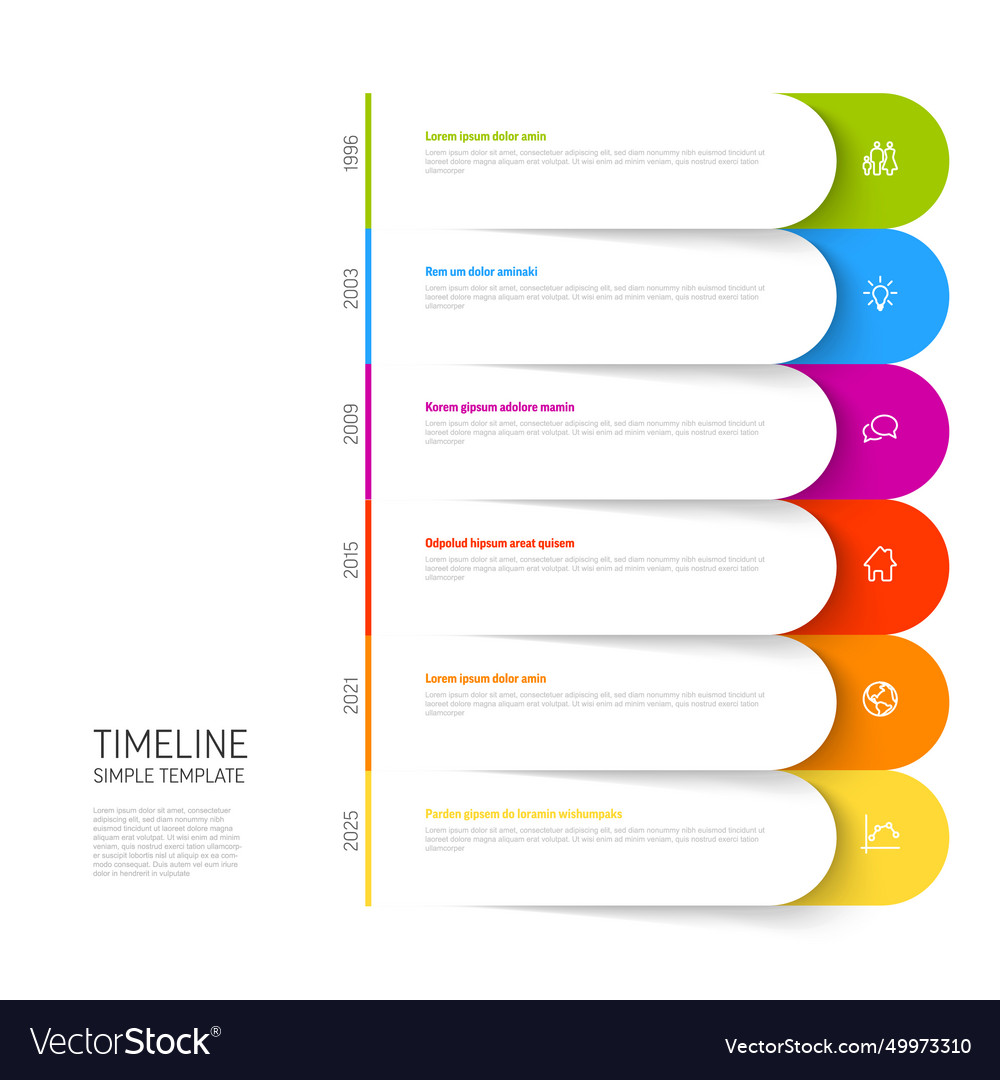 Simple vertical infographic timeline template Vector Image Simple vertical infographic timeline template Vector Image
