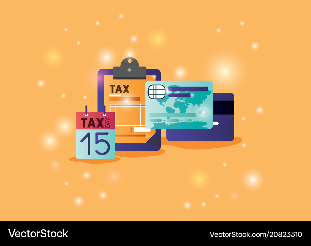 Tax time set icons Royalty Free Vector Image - VectorStock