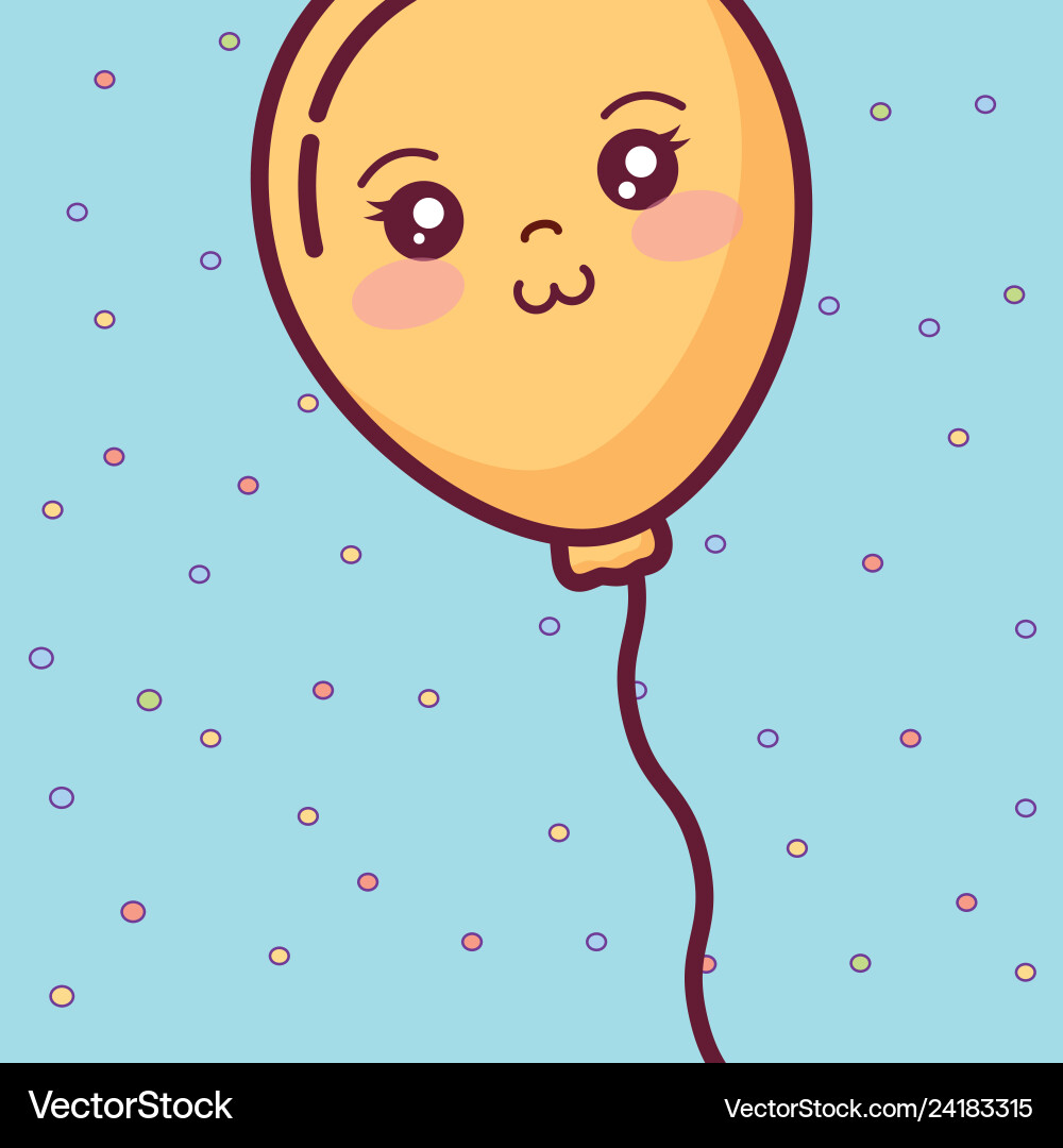 Balloon helium floating kawaii character Vector Image