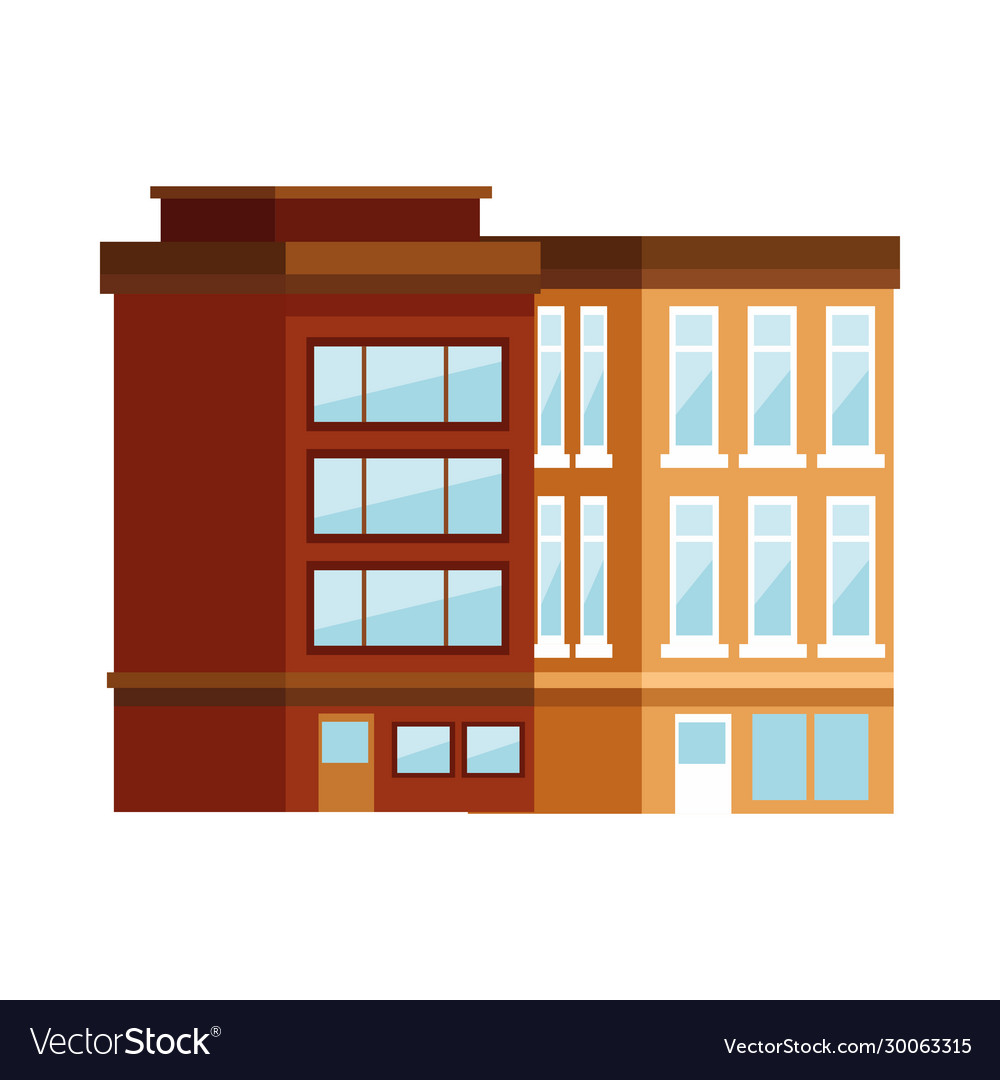 Building with windows isolated icon Royalty Free Vector