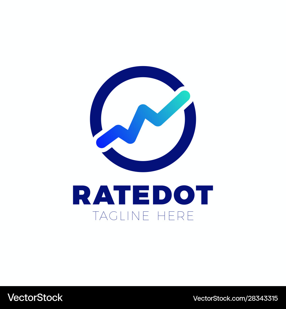 Business circle logo design with growth rate chart