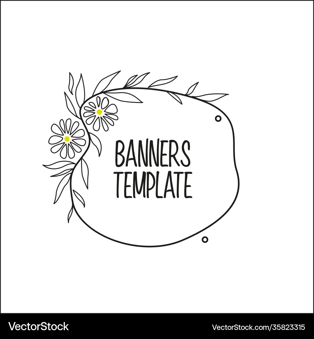 Floral banner with leaves Royalty Free Vector Image