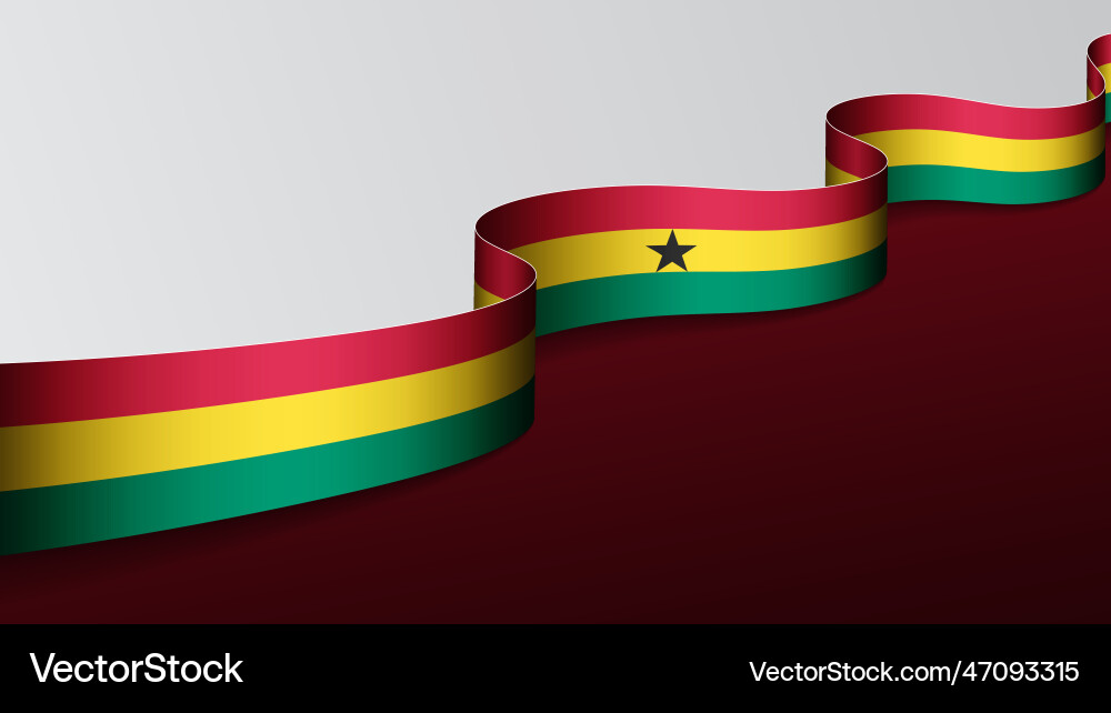 Ghana ribbon flag background Royalty Free Vector Image