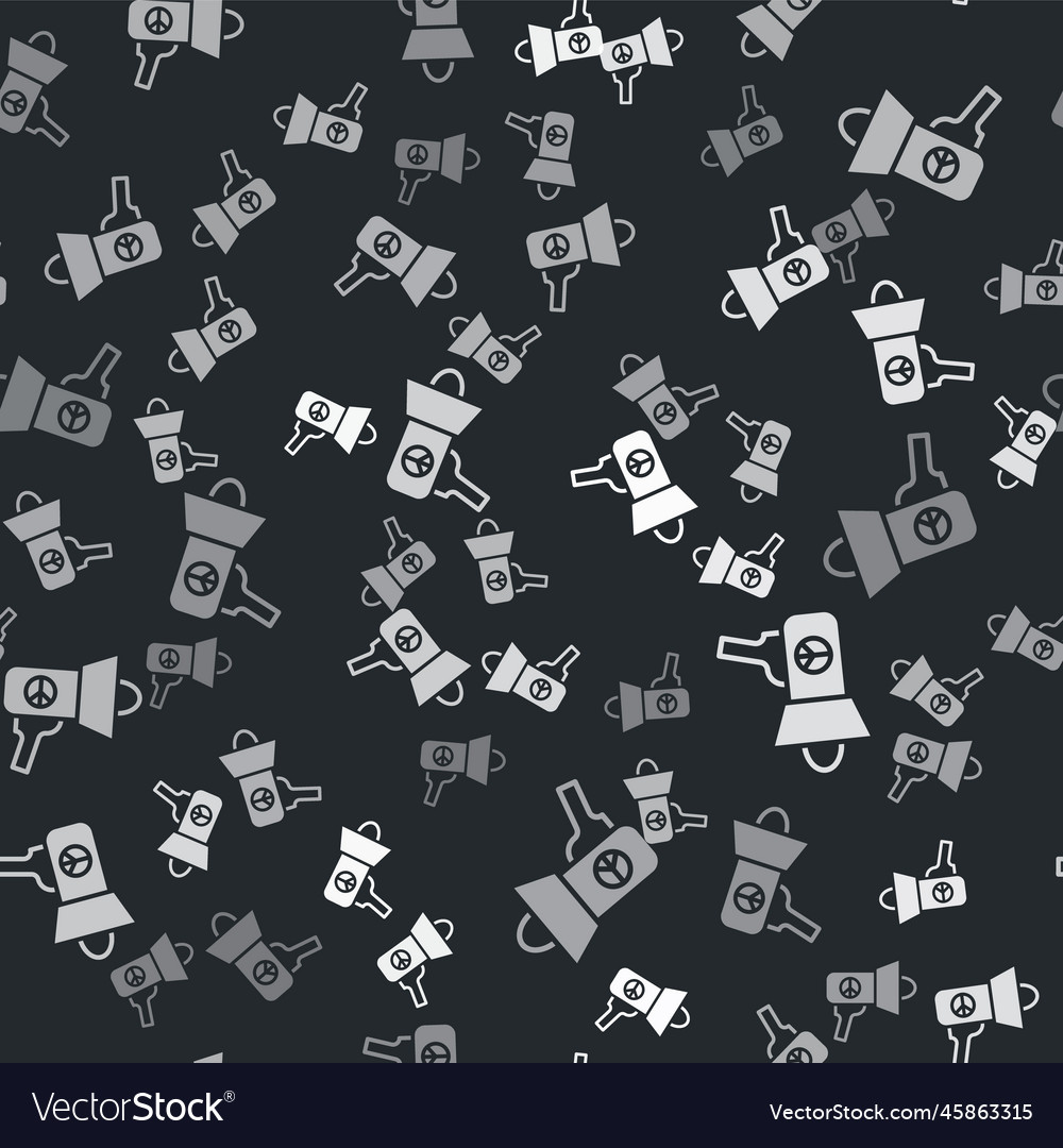 Grey megaphone icon isolated seamless pattern Vector Image