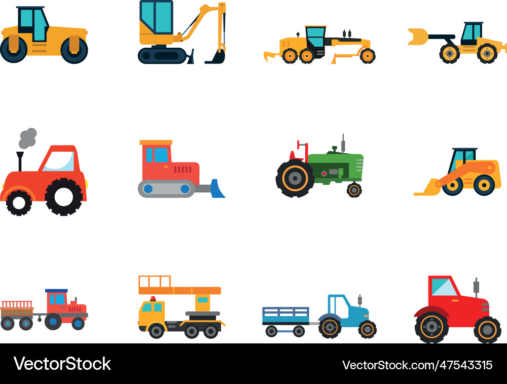 Heavy cars icon set Royalty Free Vector Image - VectorStock