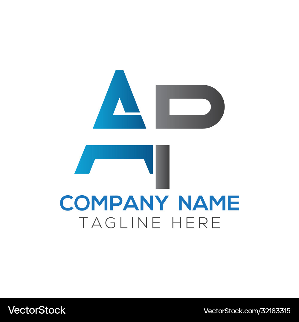 Initial ap letter logo design modern business Vector Image