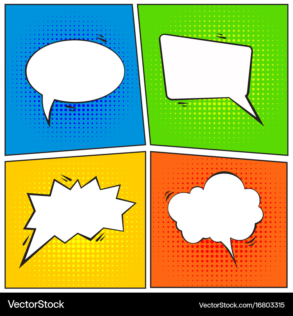 Set of comic speech bubble cartoon Royalty Free Vector Image