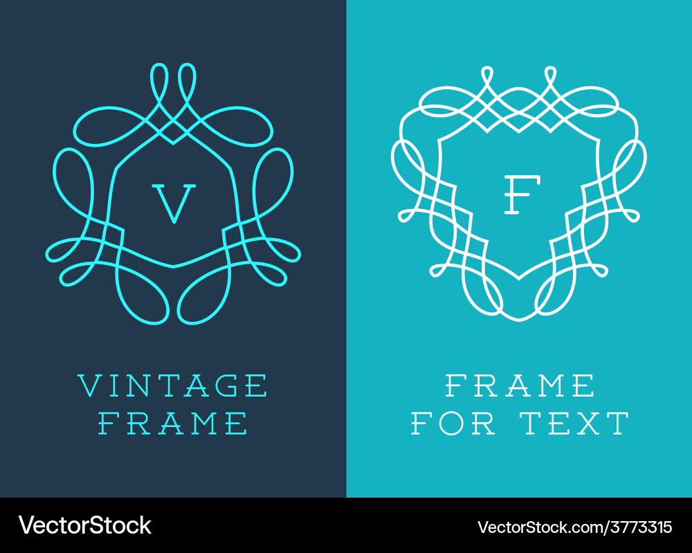 Set of outline emblems and badges Royalty Free Vector Image