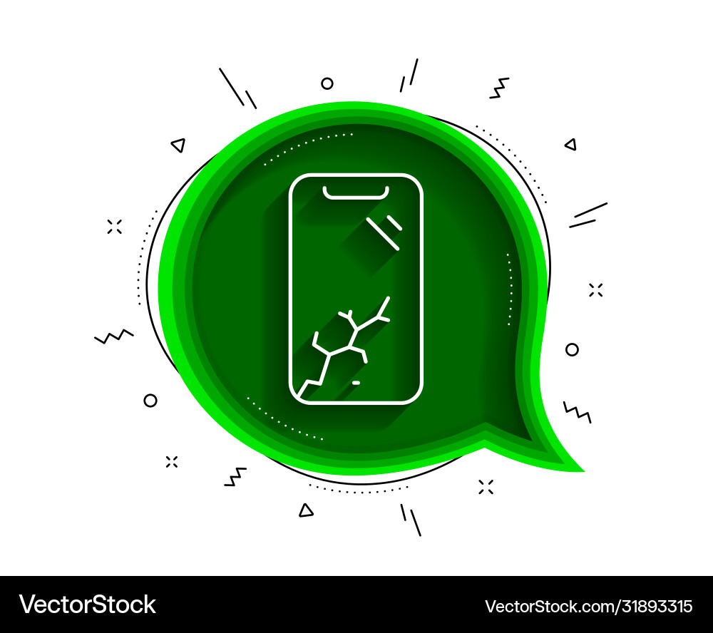 Smartphone broken line icon phone crash sign Vector Image