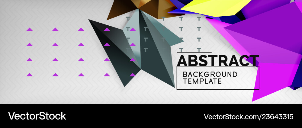 Triangles background techno template Royalty Free Vector