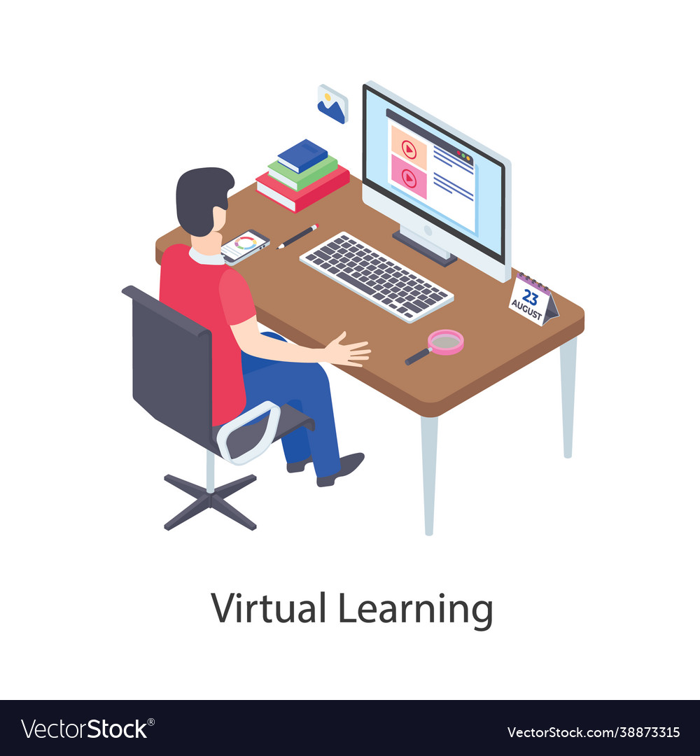 Virtual learning Royalty Free Vector Image - VectorStock
