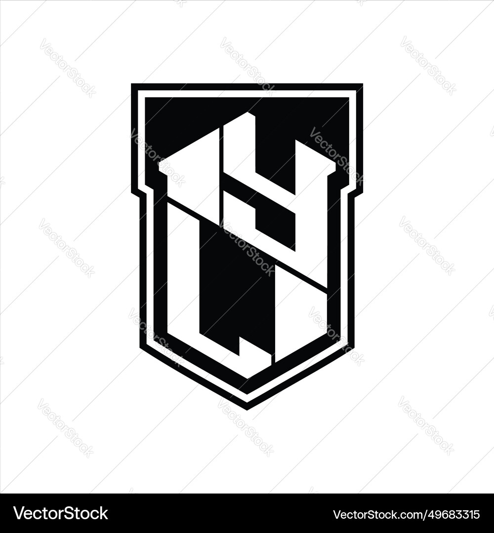 Yl logo monogram hexagon geometric up and down Vector Image
