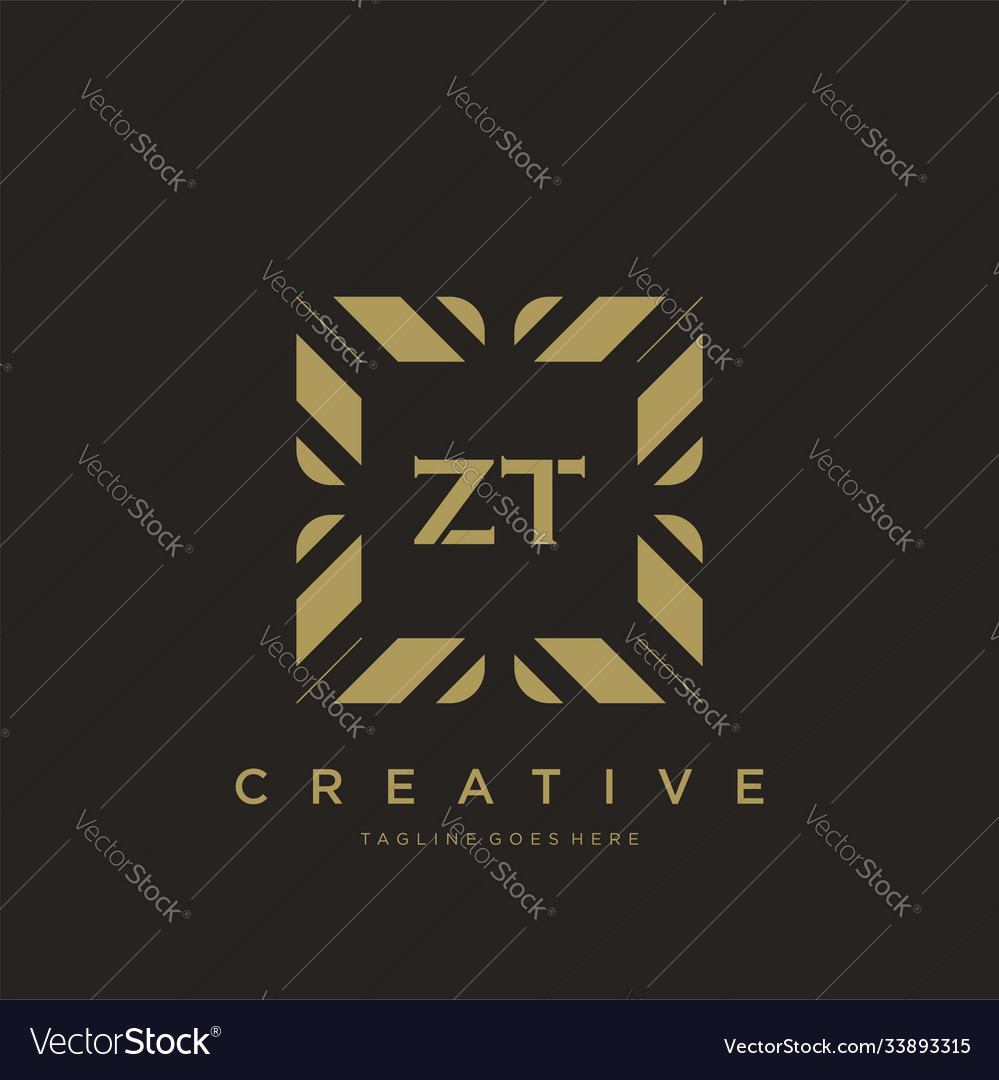 Zt initial letter luxury ornament monogram logo Vector Image