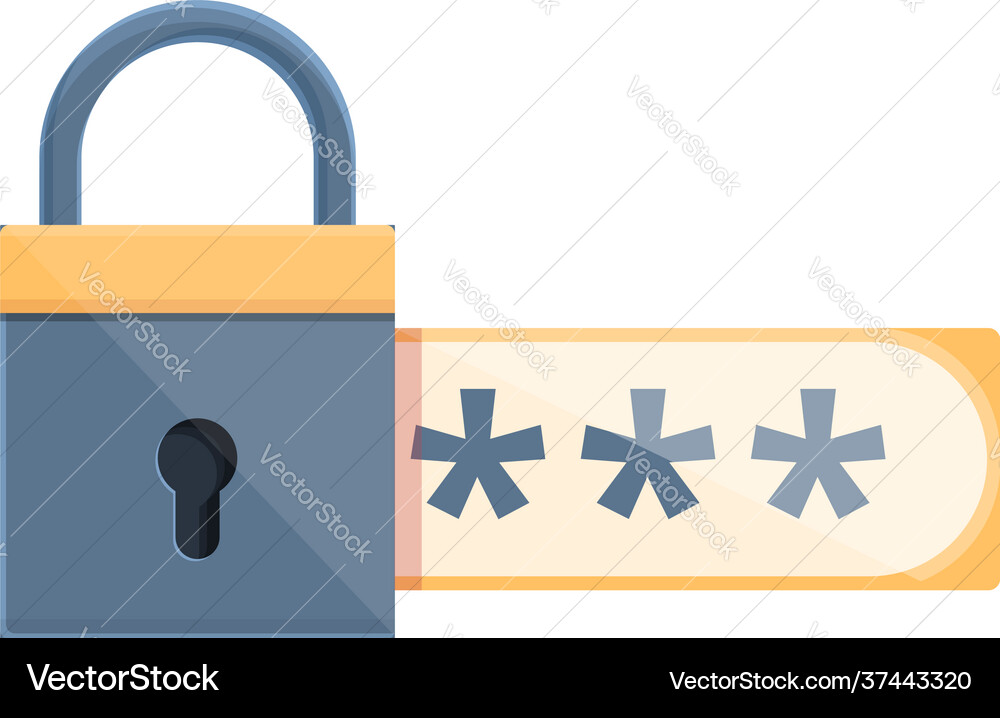 Account password protection icon cartoon style Vector Image