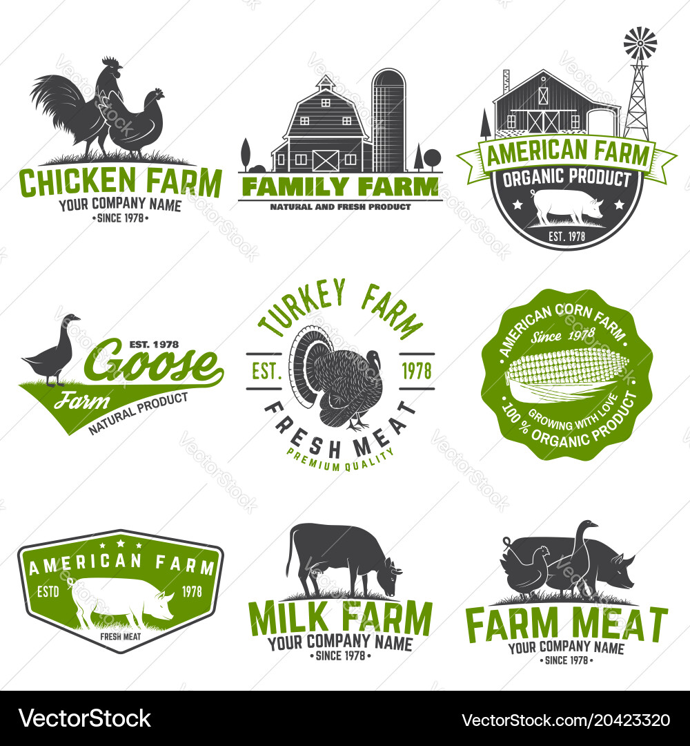 American farm badge or label Royalty Free Vector Image