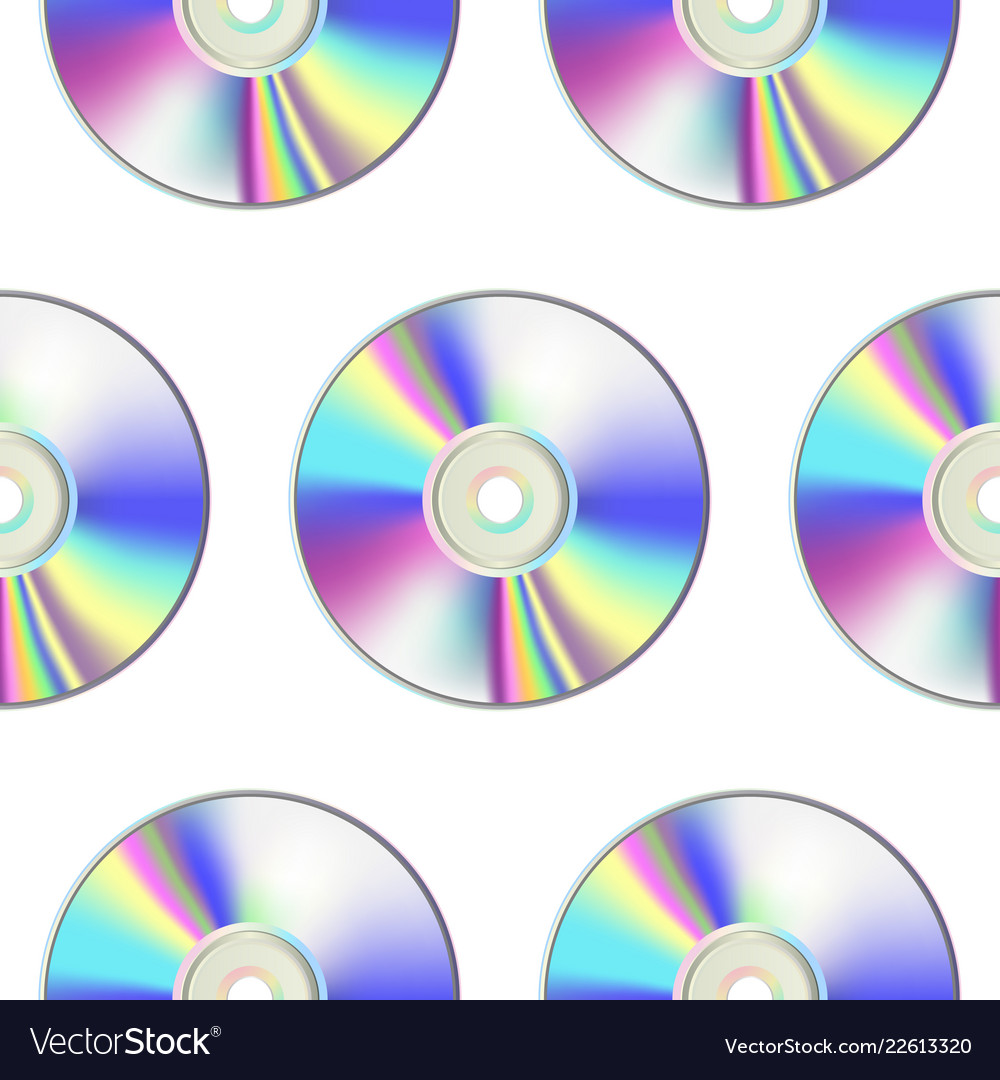 Cd disk seamless pattern on white background Vector Image