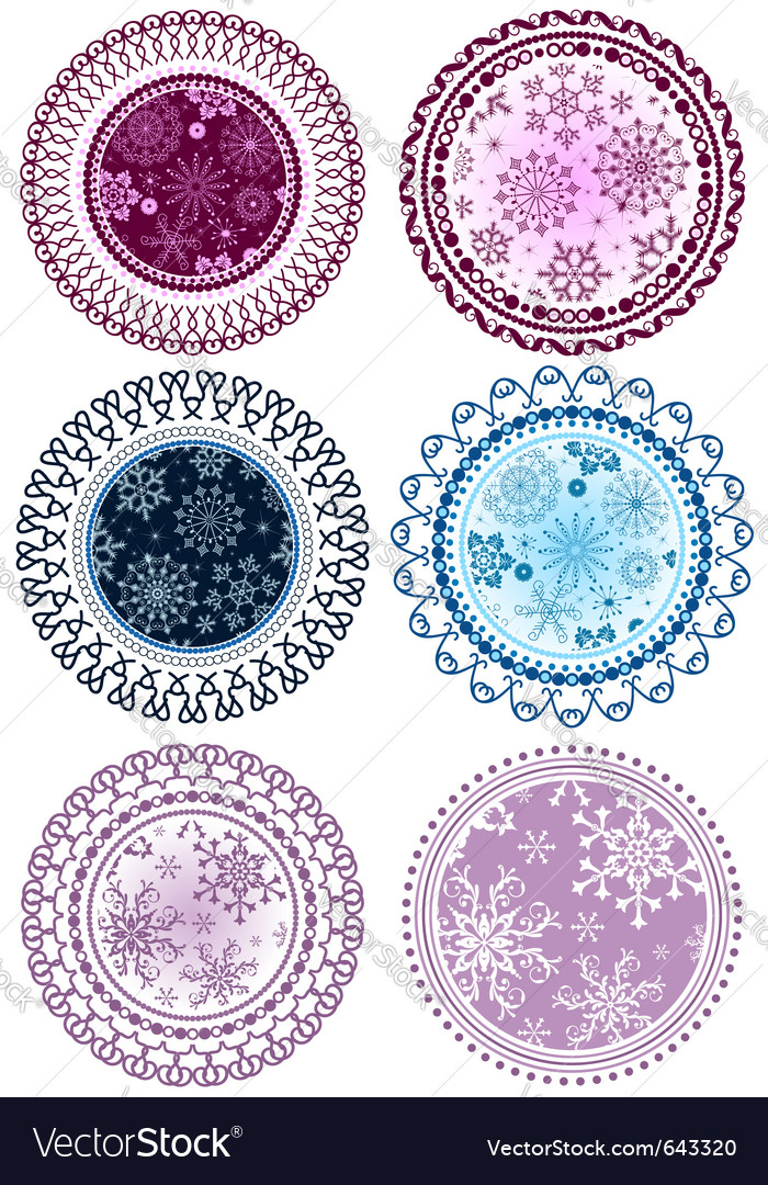 Christmas round frames Royalty Free Vector Image