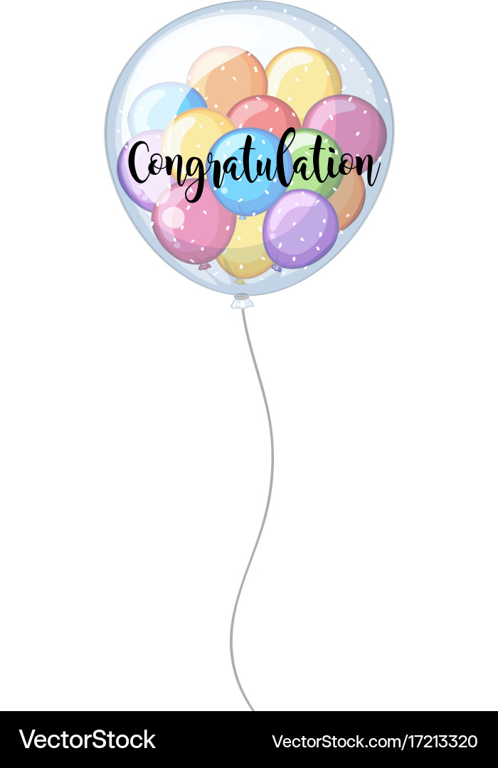 Congratulation card with colorful balloons Vector Image