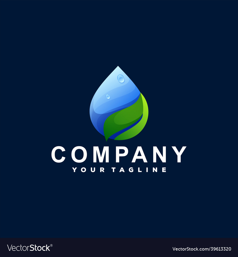 Drop leaf gradient logo design Royalty Free Vector Image