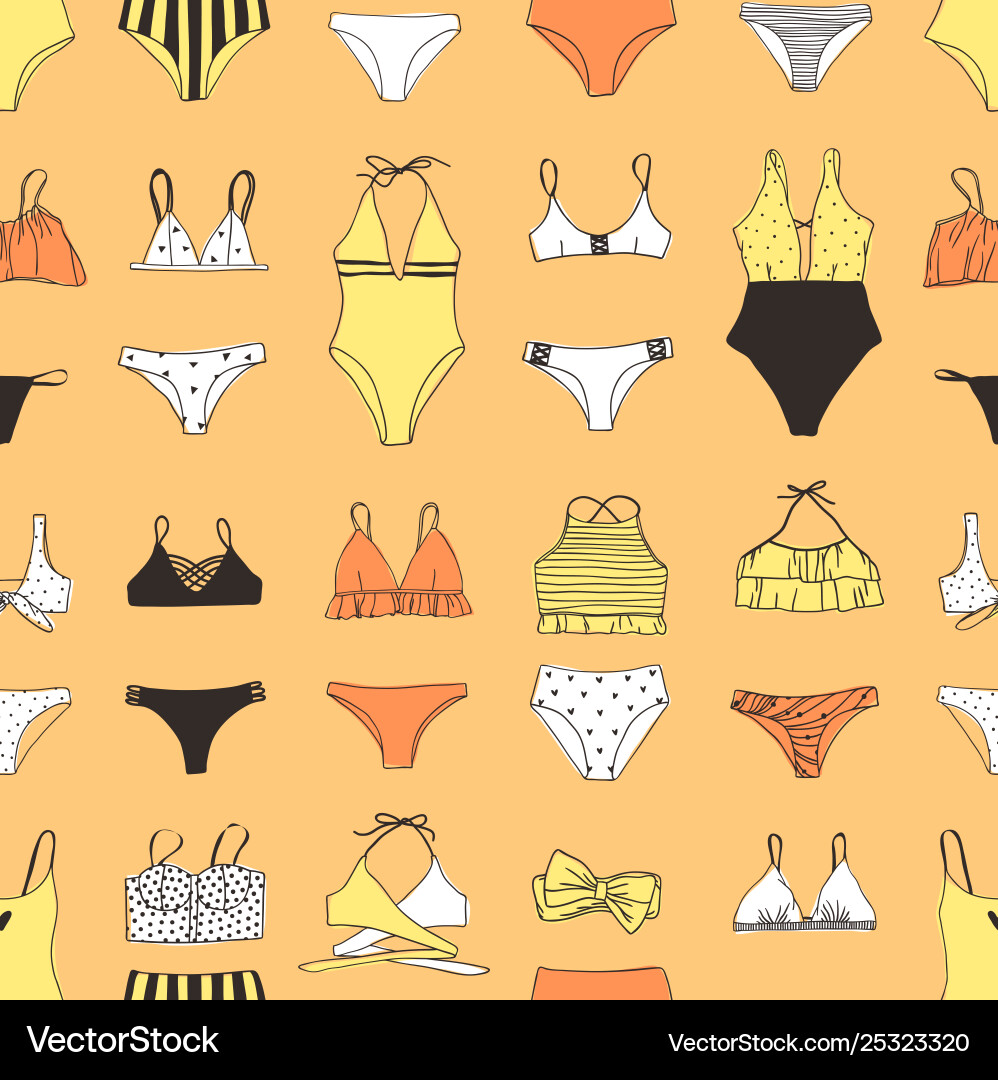 Hand drawn summer bikini actual tropical Vector Image