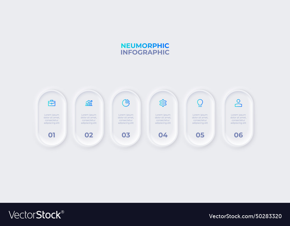 Infographic design template with 6 options steps Vector Image
